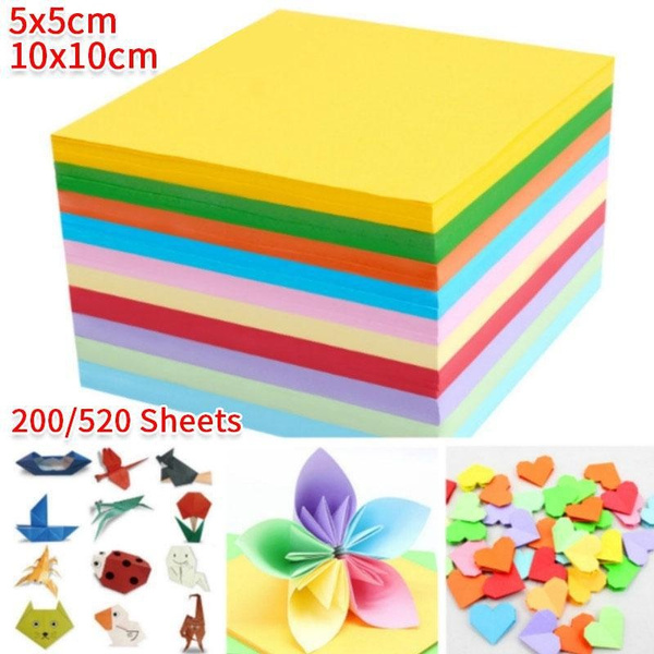200/520 Sheets Origami Paper Double Sided Coloured Craft Square ...