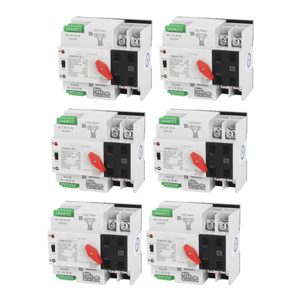 Dual Power Changeover Switch, AC 220V 8KV Flame Retardant Power ...