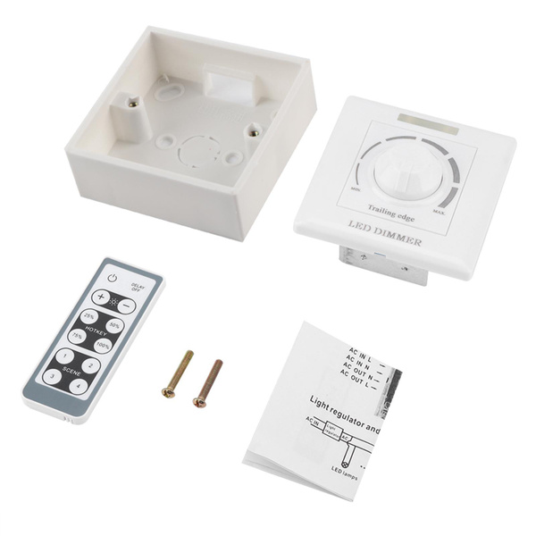 LED Light Dimmer Switch Brightness Control + IR Remote Controller dong ...