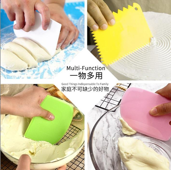 3 Pcs/Set Baking Pastry Tools Plastic Spatula Dough Scraper Plain ...
