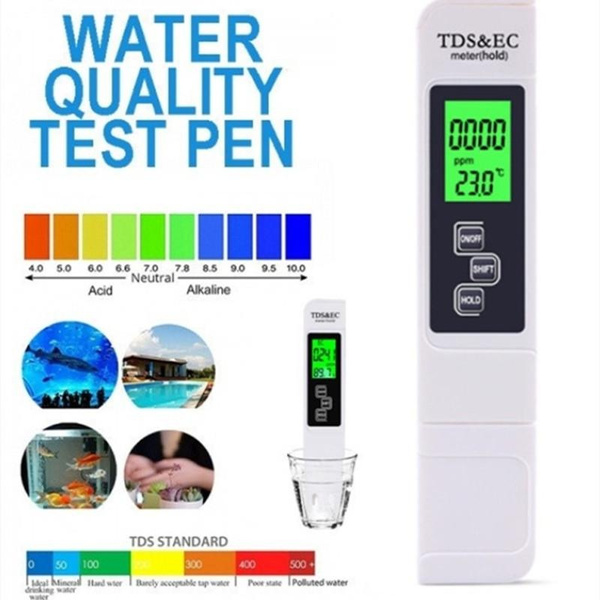Professional 3 in 1 PH tester Water PH Meter TDS EC Temperature Meter ...