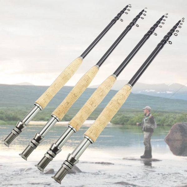 2.1M 2.4M Telescopic Fly Fishing Rod Portable Carbon Fast M Power Fly ...