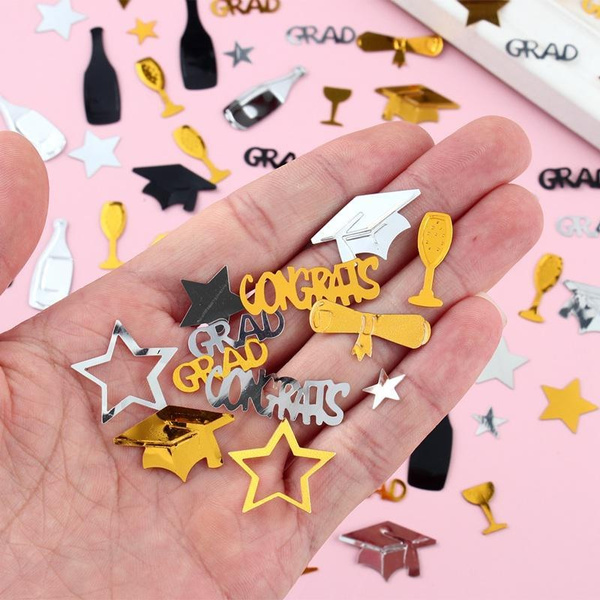 30g Congrats Grad Graduation Confetti Black and Gold Grad Metallic Foil ... 30g Congrats Grad Graduation Confetti Black and Gold Grad Metallic Foil ...