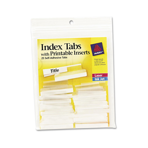 Avery Insertable Index Tabs with Printable Inserts 1 1/2 Clear Tab ...