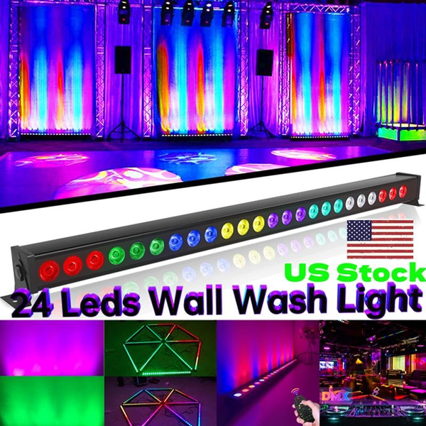 RGB 24 LEDs Wall Washer Light Strip Wash Light Bar DMX Sound Mode ...