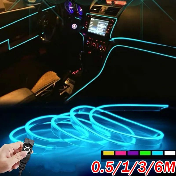 0.5/1/3/6M Car Interior Led Decorative 6 Colors Lamp EL Wiring Neon ...