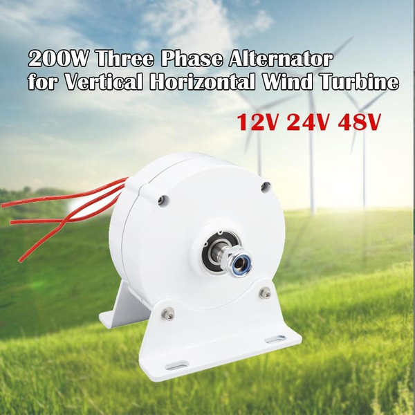 3 Phase Gearless Permanent Magnet Generator, 200W 12V 24V 48V Low Speed ...