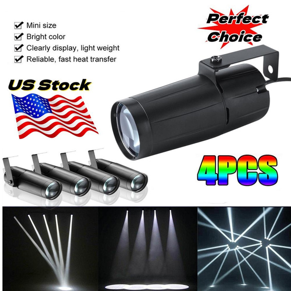 4Pcs White LED Stage Lighting Portable Spotlight Beam Pinspot Stage ...
