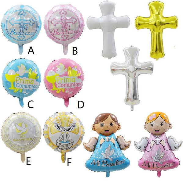 1PC Cross Foil Balloons Easter Aluminum Film Balloons Christening First ...