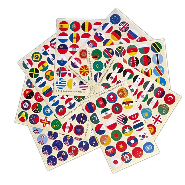 192 Country Nation or Organization Flag Stickers, Flag Sticker for Mark ...