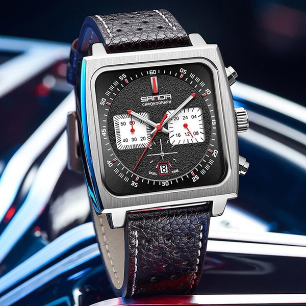 Square Dial Leather Strap Multifunction Men's Quartz Watches | Wish