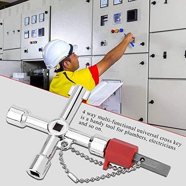 4 Way Cross Key Multi-Functional Universal Opening Key Plumbers ...