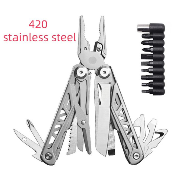 420 Stainless Steel Multi-tool Folding Knife Pliers Portable ...