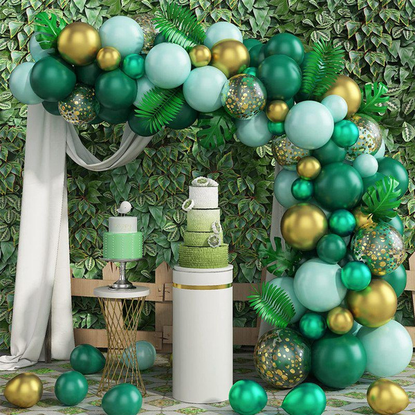 Green Balloon Garland Arch Kit Confetti Balons Jungle Safari Birthday ...