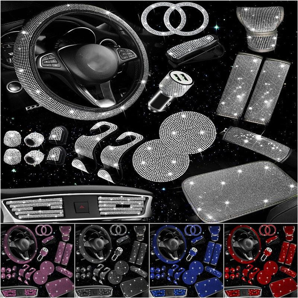 30 Pack Bling Car Accessories Set,Bling Steering Wheel Cover Women ...