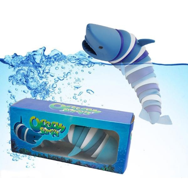 Fidget Slug 3D Sensory Toys Printed Articulated Dolphin Fidget Stim Toy ...