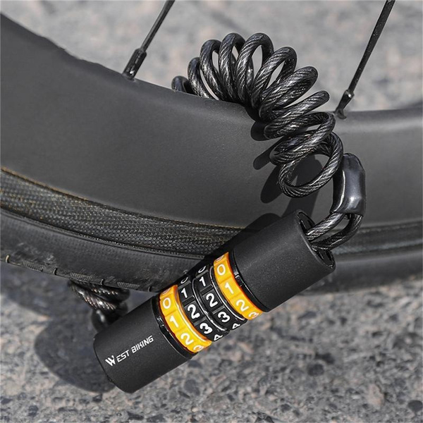 Bicycle Lock Helmet Lock Bicycle Safety Lock Password Rope Lock Steel ...