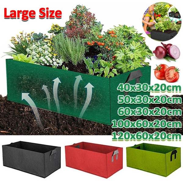5 Sizes Fabric Raised Garden Bed Plant Grow Bags Breathable Planter ...