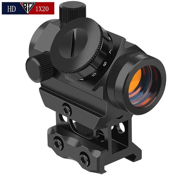 1x20 Red Dot Sight 4 MOA Small Rifle Scope with 1 inch Riser Mount ...