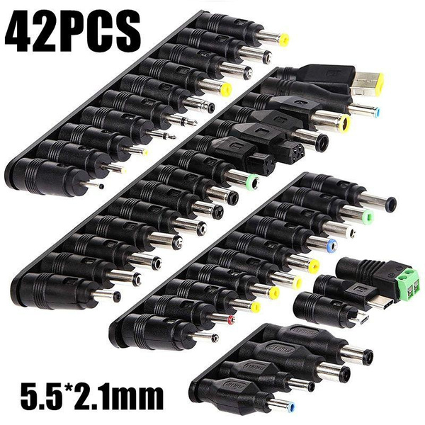 42 Pcs Black Multi-purpose DC Charger Connector Power Adapter Plug For ...