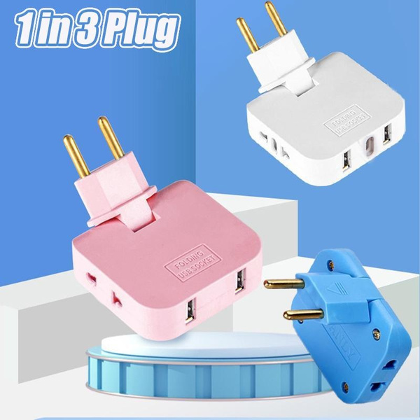 EU Wireless Converter 3 In 1 Adaptor 180 Degree Rotate Adjustable Plug ...