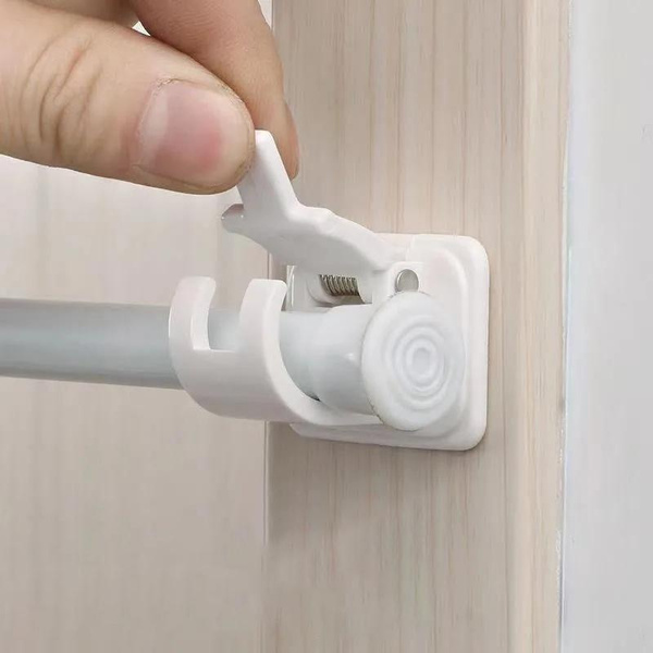 1/2/4Pcs Adjustable Curtain Rod Clip Self Adhesive Clamp Hook Curtain ...