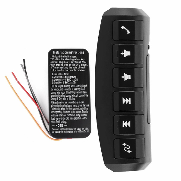 6 Keys Wireless Car Steering Wheel Control Button For Car Radio DVD GPS ...