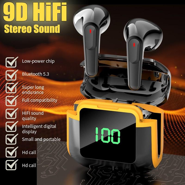 Pro 90 TWS Bluetooth Earphones, 9D HiFi Sound Wireless Gaming Earbuds ...
