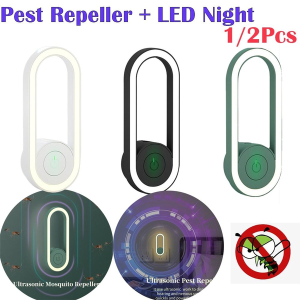 Ultrasonic Pest Repeller with LED Night Night Mosquito Killer Bug ...
