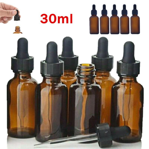 30ml Amber Glass Liquid Reagent Pipette Bottle Eye Dropper Drop ...