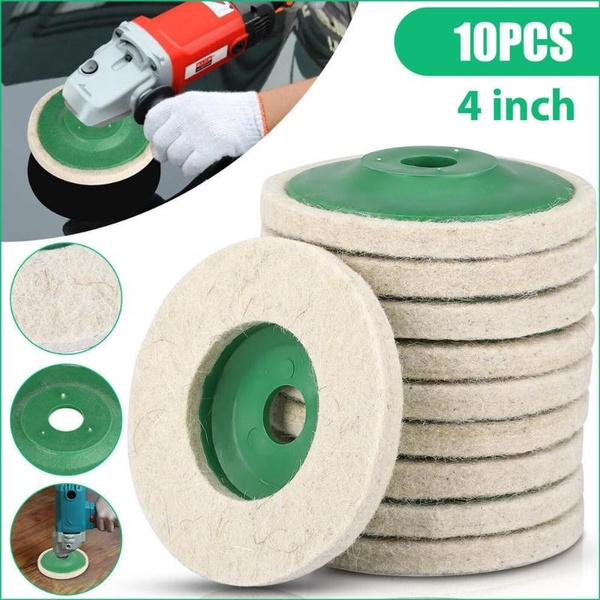 10PC 4'' Wool Buffing Polishing Pads Angle Grinder Wheel Felt Pad ...