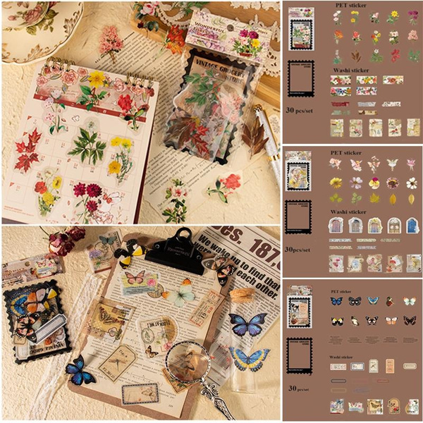 60 / 30 Pcs Vintage Grocery Store Sticker DIY Stickers Album Journal ...