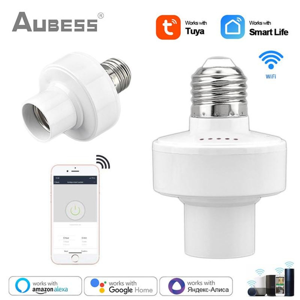 New Voice-activated Smart Lamp Holder Smart WiFi Bulb Socket E27 Light ...