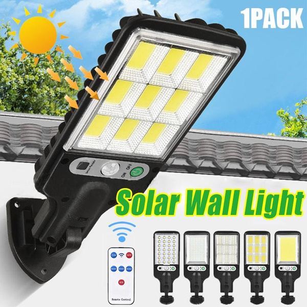 1PACK Solar Powered Street Wall Light PIR Motion Sensor Dimmable Lights ...