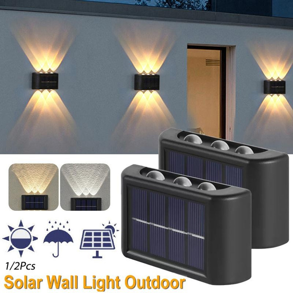Solar Wall Light Outdoor IP65 Waterproof Balcony Wall Lights Up and ...