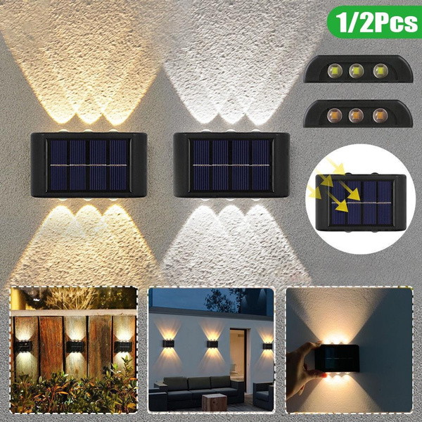 Solar Wall Light Outdoor IP65 Waterproof Balcony Wall Lights Up and ...