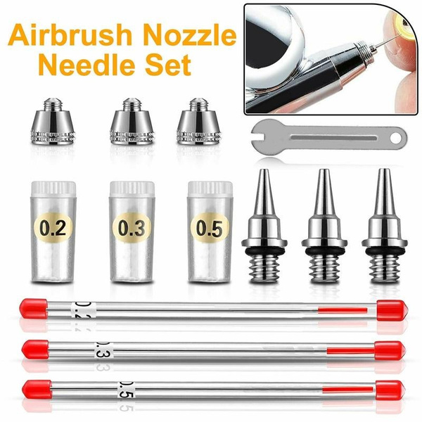 1/2Set Airbrush Nozzle Needle Replacement Part Sprayer Maintenance Tool ...