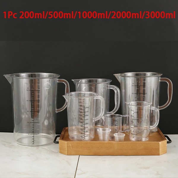 1Pc 200 500 1000 2000 3000ml Transparent Kitchen Laboratory Graduated ...