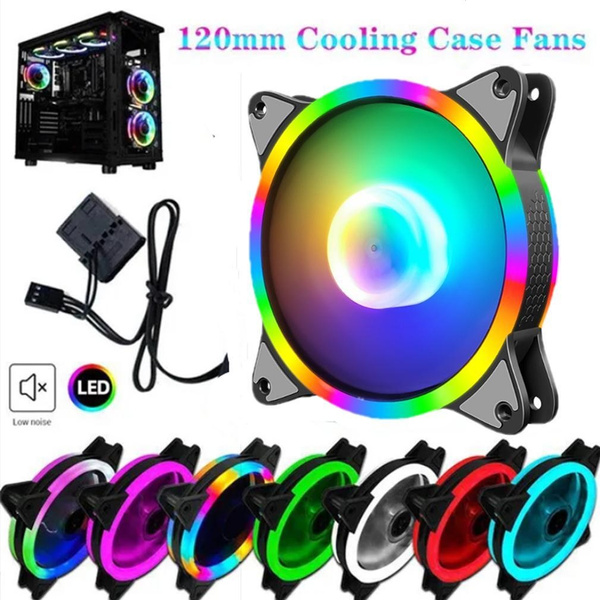 Dual Aperture 12cm Chassis Fan Desktop Computer LED Eclipse Light ...