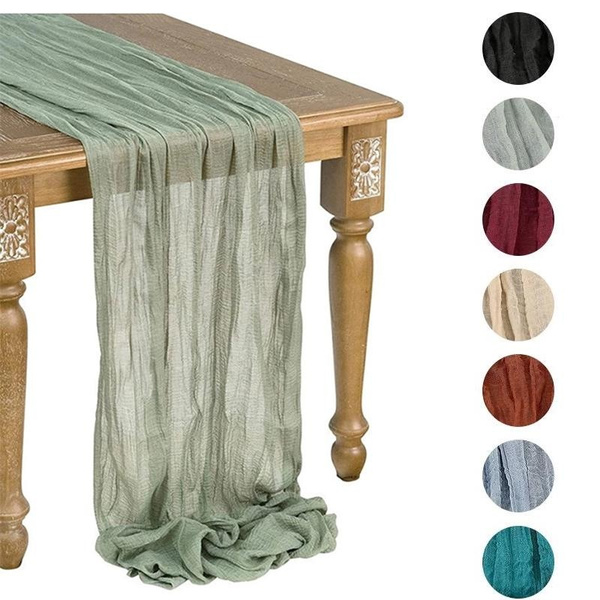 Cheesecloth Table Runner 70"/118" Long Romantic Tulle Boho Gauze Cheese ...
