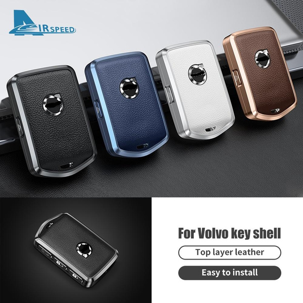 Metal Cowhide Car Remote Key Case Cover Shell For Volvo XC60 XC40 XC90 ...