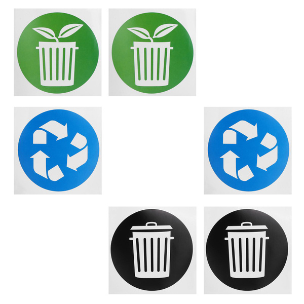 PVC Stickers Recycle Decal 60Pcs/Set Circular Garbage Collection ...