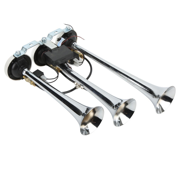 Three Horn Complete Plated Trumpet for Trucks Club Cars Yachts | Wish