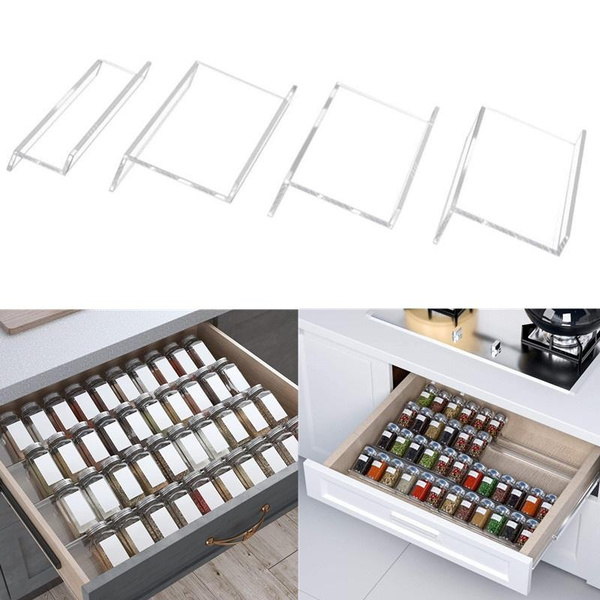 Acrylic Spice Drawer Organizer, 3/4 Tier Expandable From 13" to 26 ...