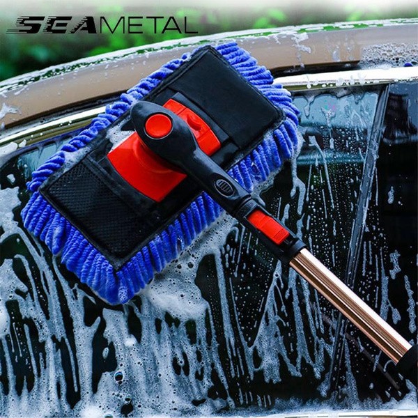SEAMETAL Car Wash Mop Rectratable Telescopic Rotating Mops Long Handle ...