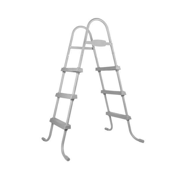 36" 2-Step Steel Frame Above Ground Swimming Pool Ladder with Non-Slip ...