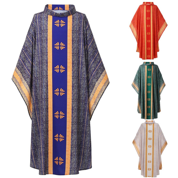 Pastor Printed Pattern Robe Priest Celebrant Chasuble Catholic Church ...