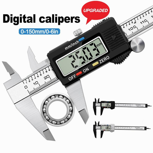 0-150mm Electronic Digital Caliper Carbon Fiber Dial Vernier Caliper ...