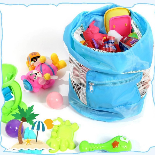 1Pc Foldable Beach Bag Sand Away Beach Mesh Toy Sea Shell Tote Kids Toy ...