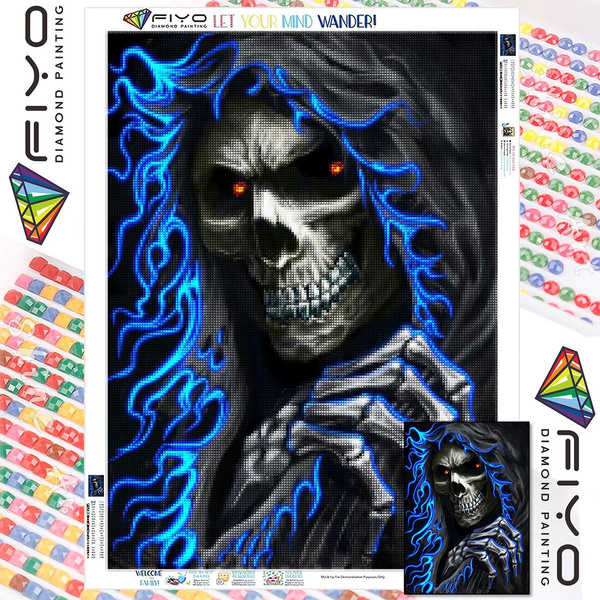 FIYO DIY 5D Demon Diamond Painting Full Drill with Number Kits Home and ...